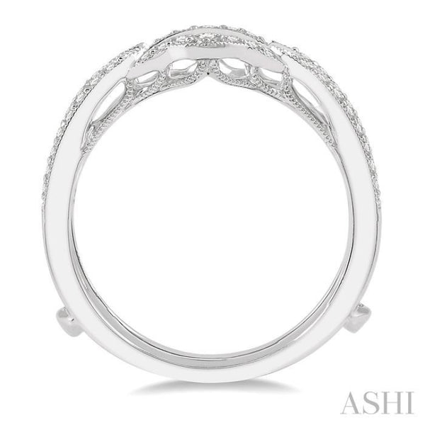 1/3 Ctw Crown Center Round Cut Diamond Insert Ring in 14K White Gold ...