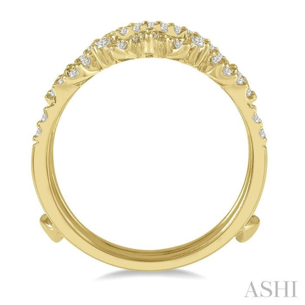 1/2 Ctw Pod Accent Crown Round Cut Diamond Insert Ring in 14K Yellow G ...