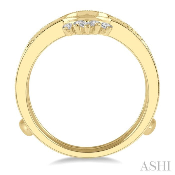 1/3 ctw Curved Center Round Cut Diamond Insert Ring in 14K Yellow Gold ...